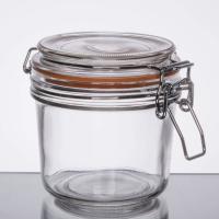 China Custom 350ML Wide Mouth Glass Storage Jars With Airtight Lids for sale