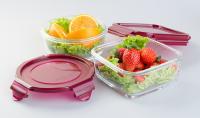 China 300ML Square Glass Food Storage Containers BPA Free With Airtight Lids for sale