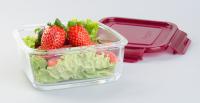 China 300ML Square Glass Food Storage Containers BPA Free With Airtight Lids for sale