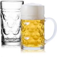 China 500ML Classic Glass Beer Mug With Handle Customized Acceptable for sale