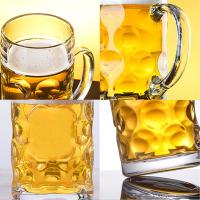 China 500ML Classic Glass Beer Mug With Handle Customized Acceptable for sale