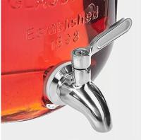 China Customized Glass Beverage Dispenser With Spigot 5L Glass Water Dispenser for sale