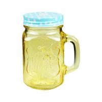 China Classic 450ML Glass Mason Jar Mugs Transparent For Drinks Cocktails for sale