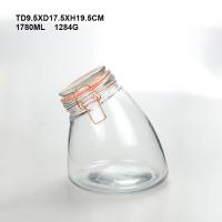 China Empty Clear Glass Storage Jars 1780ML Glass Jar With Sealed Lid for sale