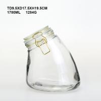 China Empty Clear Glass Storage Jars 1780ML Glass Jar With Sealed Lid for sale