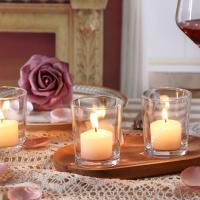 China Transparent Round Votive Glass Candle Holders 145ML Volume Sturdy Base for sale