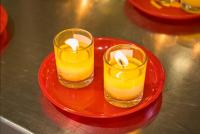 China Transparent Round Votive Glass Candle Holders 145ML Volume Sturdy Base for sale