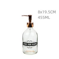 China 16OZ Decorative Glass Soap Dispenser Bottles Clear With Silver Pump for sale