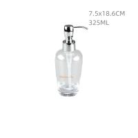 China 11OZ Crystal Glass Soap Dispenser Bottles Countertop Glass Jar Hand Soap for sale