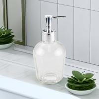 China OEM 13oz Glass Soap Dispenser Bottles With Plastic Pump Versatile for sale