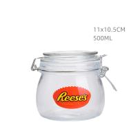 China Customized 500ml Glass Jars Empty Glass Canister With Sealed Lid for sale