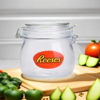 China Customized 500ml Glass Jars Empty Glass Canister With Sealed Lid for sale