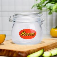 China Customized 500ml Glass Jars Empty Glass Canister With Sealed Lid for sale