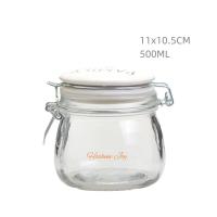 China Home Empty Glass Jars With Ceramic Lids Airtight Canisters Style for sale