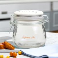 China Home Empty Glass Jars With Ceramic Lids Airtight Canisters Style for sale