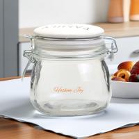 China Home Empty Glass Jars With Ceramic Lids Airtight Canisters Style for sale
