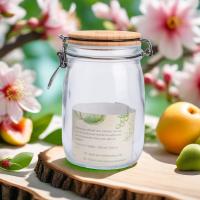 China Food Wide Mouth Glass Canisters With Hinged Lids 750ml Capacity for sale