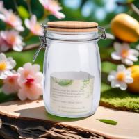 China Food Wide Mouth Glass Canisters With Hinged Lids 750ml Capacity for sale