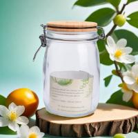 China Mason Airtight Empty Glass Jars With Wooden Lids 1000ML Capacity for sale
