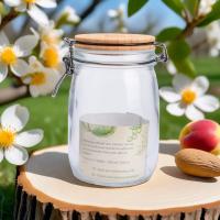 China Mason Airtight Empty Glass Jars With Wooden Lids 1000ML Capacity for sale