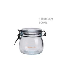 China Modern Empty Glass Jars Transparent Leakproof Glass Lid Canisters for sale
