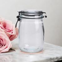 China Modern Empty Glass Jars Transparent Leakproof Glass Lid Canisters for sale