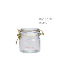 China 16oz Airtight Glass Canisters Glass Storage Jars With Clamp Lids for sale