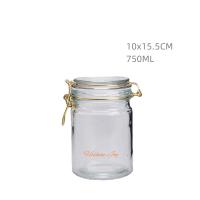 China Premium Empty Glass Jars Crystalline 750ML Sauce Glass Container for sale