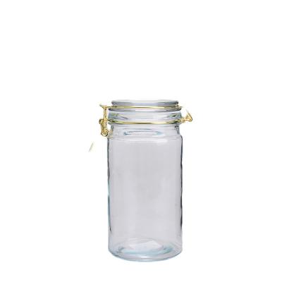 China 1000ML Airtight Glass Spice Jars Empty Clear Seasoning Containers for sale