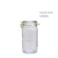 China 1000ML Airtight Glass Spice Jars Empty Clear Seasoning Containers for sale