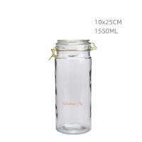 China Versatile Empty Glass Jars 1550ML Large Glass Storage Jar With Clip Lid for sale