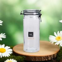 China Kitchen Empty Glass Jars 1.5L Glass Food Storage Canister With Clip Lid for sale