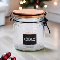 China 16OZ Wide Mouth Glass Food Storage Jars With Wooden Lids Silicone Gaskets for sale
