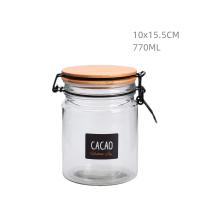 China Baking Empty Glass Jars 750ML Glass Canisters With Bamboo Lids for sale