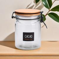 China Baking Empty Glass Jars 750ML Glass Canisters With Bamboo Lids for sale