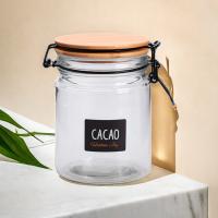 China Baking Empty Glass Jars 750ML Glass Canisters With Bamboo Lids for sale