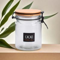 China Baking Empty Glass Jars 750ML Glass Canisters With Bamboo Lids for sale