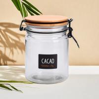 China Baking Empty Glass Jars 750ML Glass Canisters With Bamboo Lids for sale