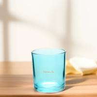 China Blue Colored Glass Votive Candle Holders 11OZ OEM Soy Wax Candle Holder for sale