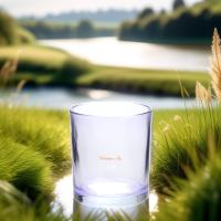 China Decor Purple Glass Votive Candle Holders Smooth Surfaces 330ML for sale