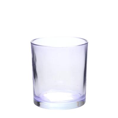 China Decor Purple Glass Votive Candle Holders Smooth Surfaces 330ML for sale