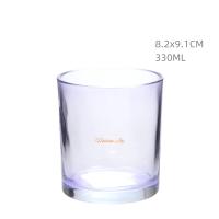 China Decor Purple Glass Votive Candle Holders Smooth Surfaces 330ML for sale