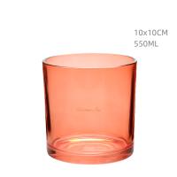 China Large Red Glass Votive Candle Holders 4 Inch Soy Wax Candle Jars for sale