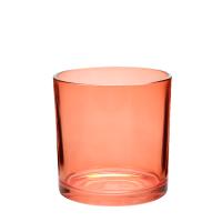 China Large Red Glass Votive Candle Holders 4 Inch Soy Wax Candle Jars for sale