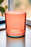China Large Red Glass Votive Candle Holders 4 Inch Soy Wax Candle Jars for sale