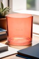 China Large Red Glass Votive Candle Holders 4 Inch Soy Wax Candle Jars for sale