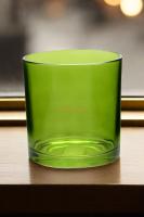 China 4 Inch Empty Glass Candle Jars 550ML Green Large Glass Votive Holders for sale