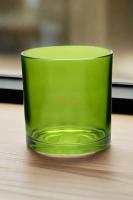 China 4 Inch Empty Glass Candle Jars 550ML Green Large Glass Votive Holders for sale