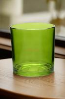 China 4 Inch Empty Glass Candle Jars 550ML Green Large Glass Votive Holders for sale