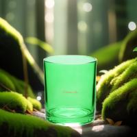 China OEM Green Colored Glass Candle Containers For Making Candles Smooth Surfaces for sale